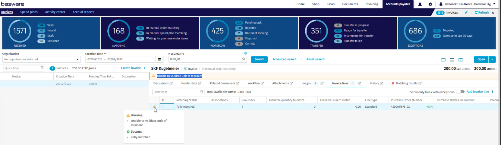 UOM validation with synonym codes